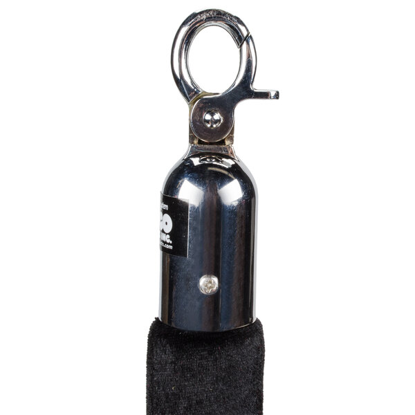 Aarco Black 5' Stanchion Rope with Chrome Ends for Rope Style Crowd ...