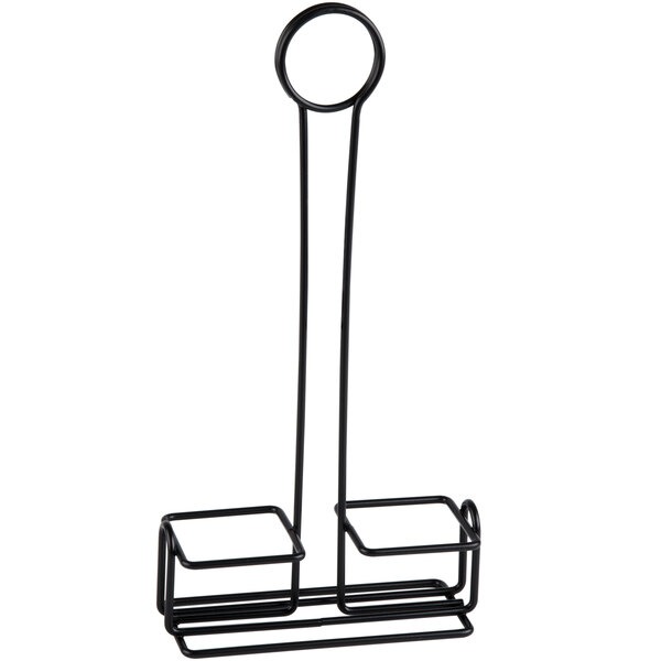 American Metalcraft WSPR2B Black Salt and Pepper Shaker Rack Round Top