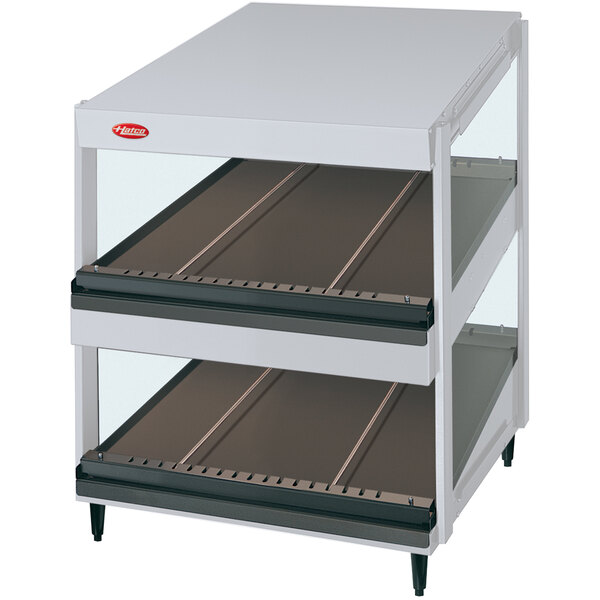 Hatco GRSDS-24D White Granite Glo-Ray 24" Slanted Double Shelf ...