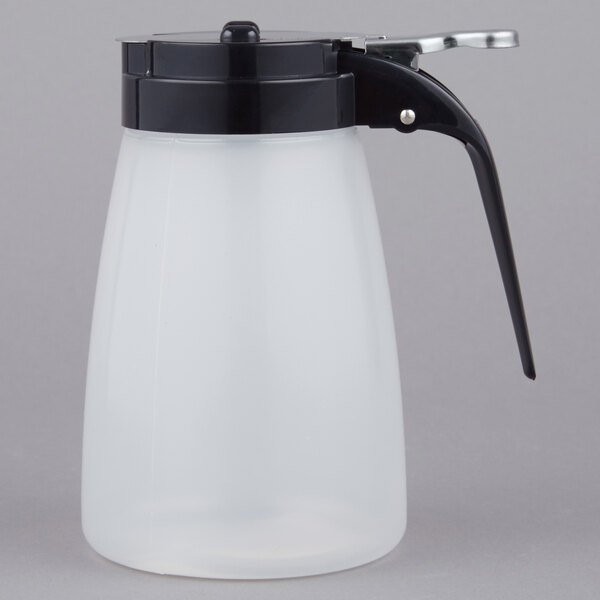 Tablecraft PP10BK 10 oz. Modern Polypropylene Dispenser with Black ABS ...