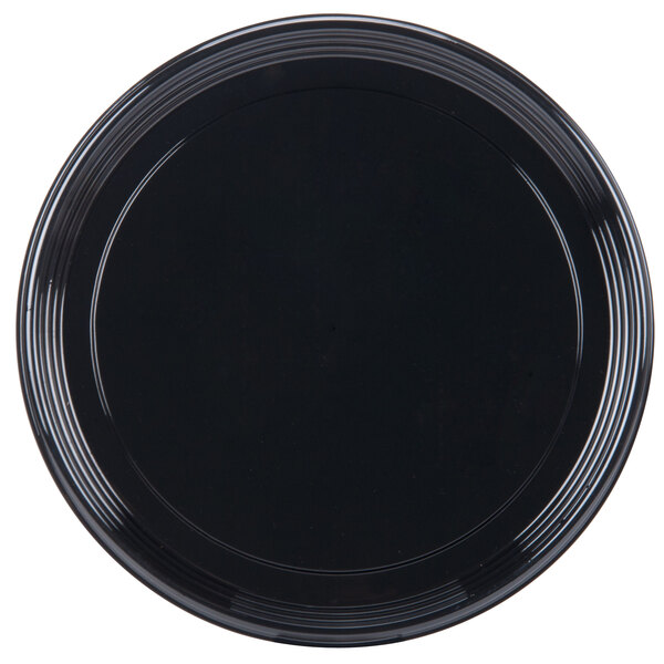 Sabert 9918 Onyx 18" Black Round Catering Tray - 36/Case