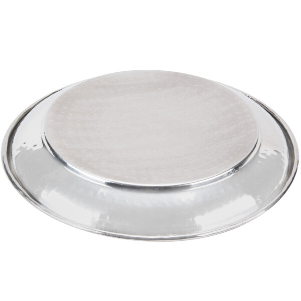 American Metalcraft HMRST1301 13 1/2" Round Hammered Stainless Steel Tray