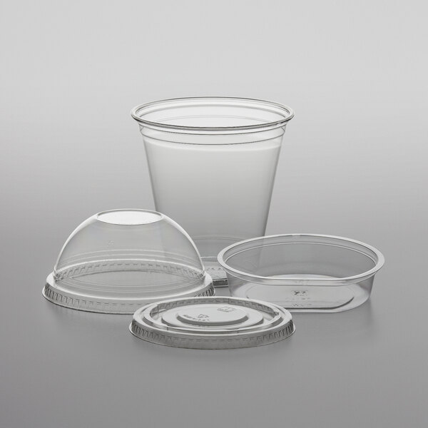 12 oz. Parfait Cup with 4 oz. Fabri-Kal Insert, Flat Lid, and Dome Lid ...