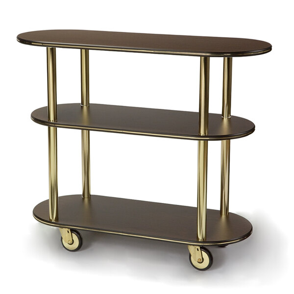 Geneva 36200-11 Oval 3 Shelf Laminate Table Side Service Cart with ...