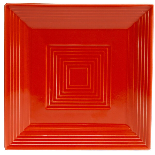 CAC TG-SQ16-R Tango 10" Red Square Plate - 12/Case