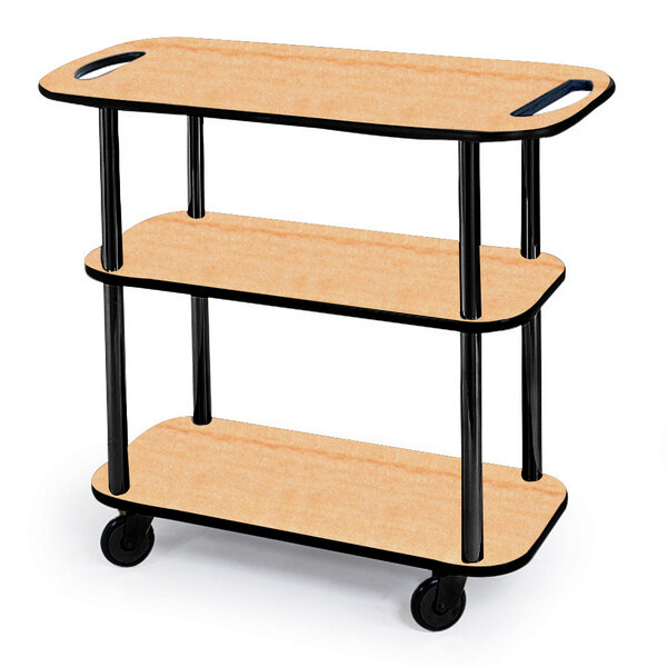 Geneva 36104-03 Rectangular 3 Shelf Laminate Tableside Service Cart ...