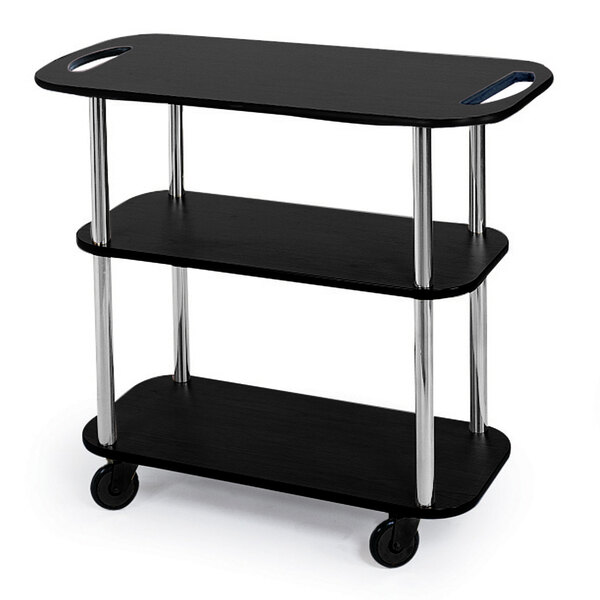 Geneva 36104-05 Rectangular 3 Shelf Laminate Tableside Service Cart ...