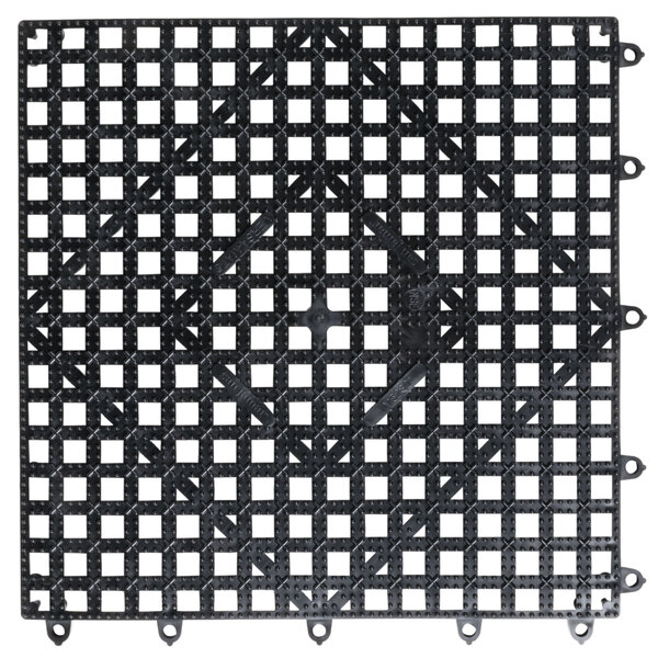San Jamar VM5280BK-12 Versa-Mat® 12" x 12" Black Interlocking Bar Matting