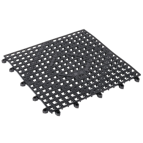 San Jamar VM5280BK-12 Versa-Mat® 12" x 12" Black Interlocking Bar Matting