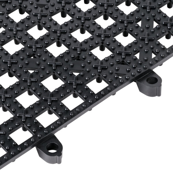 San Jamar VM5280BK-12 Versa-Mat® 12" x 12" Black Interlocking Bar Matting