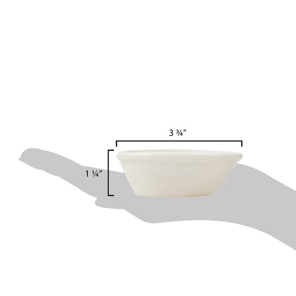 Tuxton BEX-025A 2.5 oz. Eggshell China Teardrop Ramekin - 48/Case