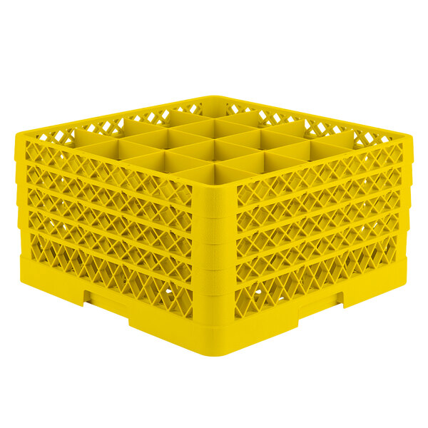 Vollrath TR8DDDA Traex® Full-Size Yellow 16-Compartment 9 7/16" Glass ...