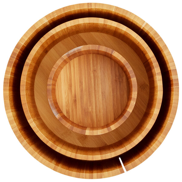 American Metalcraft RBRS3 3-Piece Round Bamboo Riser Set