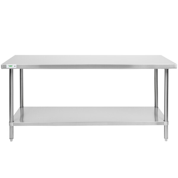 Regency 30" x 72" All 18-Gauge 430 Stainless Steel Commercial Work ...