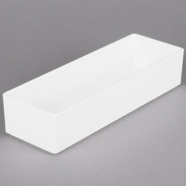 Cal-Mil 1396-15M Cater Choice White Melamine Box - 5" x 15" x 3"