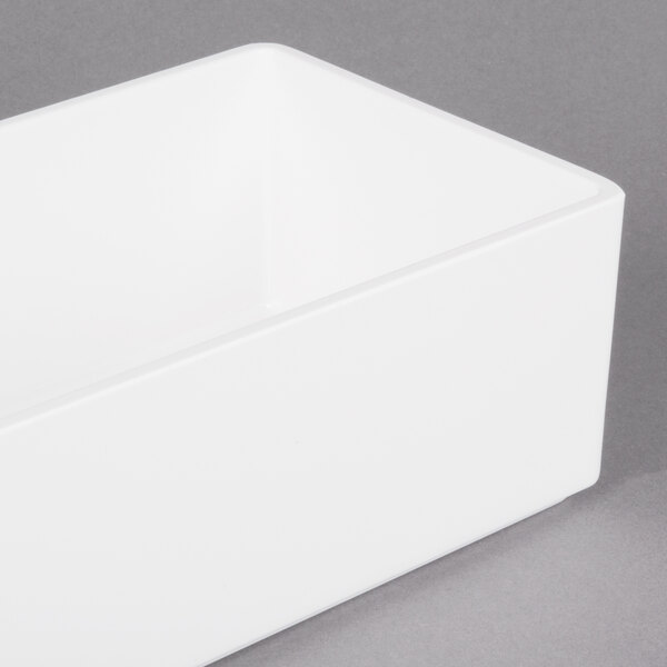 Cal-Mil 1396-15M Cater Choice White Melamine Box - 5" x 15" x 3"