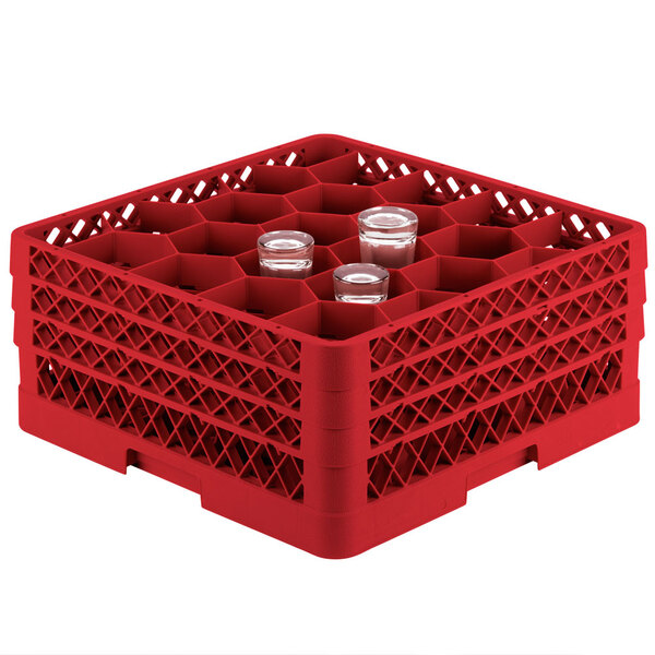 Vollrath TR11GGG Traex® Rack Max Full-Size Red 20-Compartment 7 7/8 ...