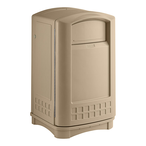 Rubbermaid FG396400BEIG Plaza Beige Square Container with Side Opening ...