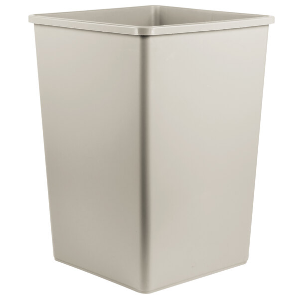 Rubbermaid FG395800BEIG Untouchable Beige Square Rigid Plastic Liner ...