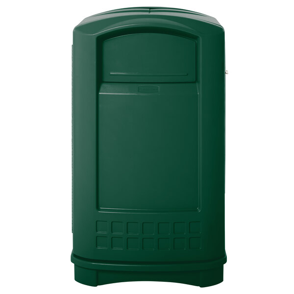 Rubbermaid FG396400DGRN Plaza Dark Green Square Container with Side ...