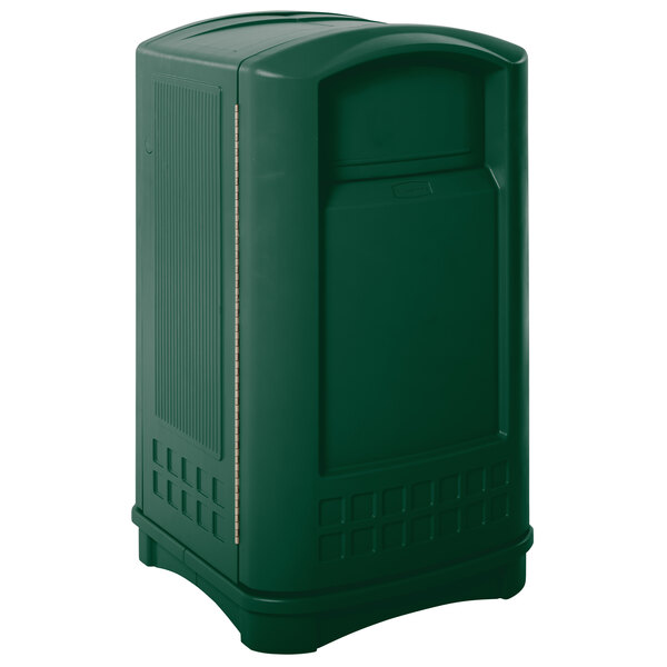 Rubbermaid FG396400DGRN Plaza Dark Green Square Container with Side ...
