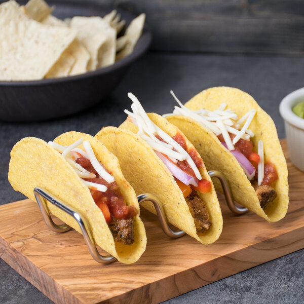 Tablecraft TRW23 Taco Taxi Stainless Steel Taco Holder with 2 or 3 ...