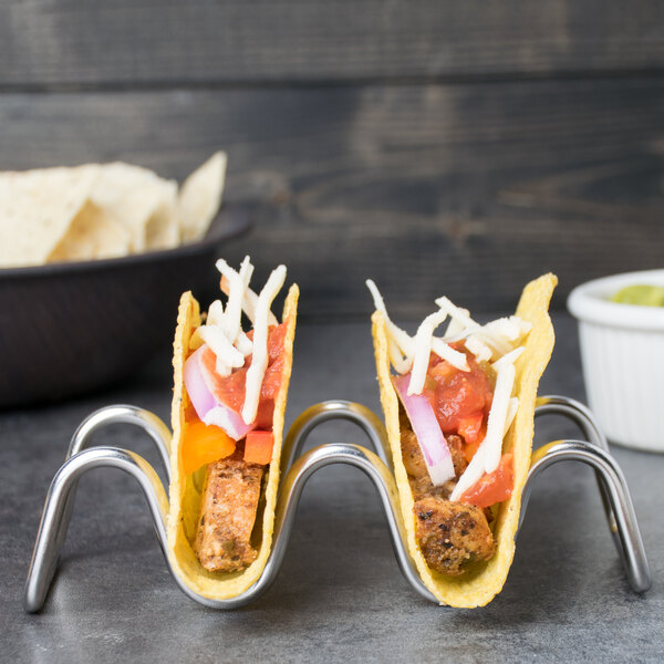 Tablecraft TRW23 Taco Taxi Stainless Steel Taco Holder with 2 or 3 ...