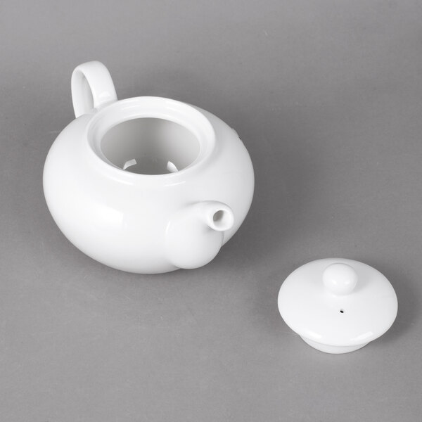 10 Strawberry Street WTR-8TEAPOT Whittier 20 oz. Round White Porcelain ...