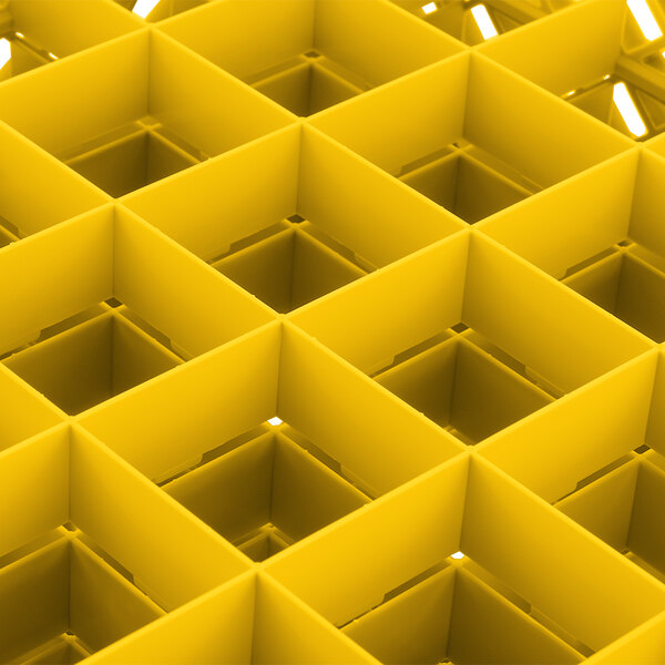 Vollrath TR7CCC Traex® Full-Size Yellow 36-Compartment 7 7/8" Glass Rack