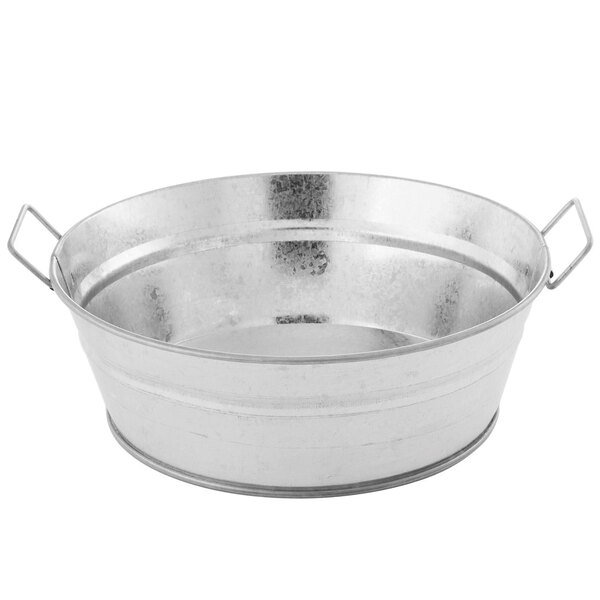 American Metalcraft MTUB93 9" x 3" Round Galvanized Metal Tub