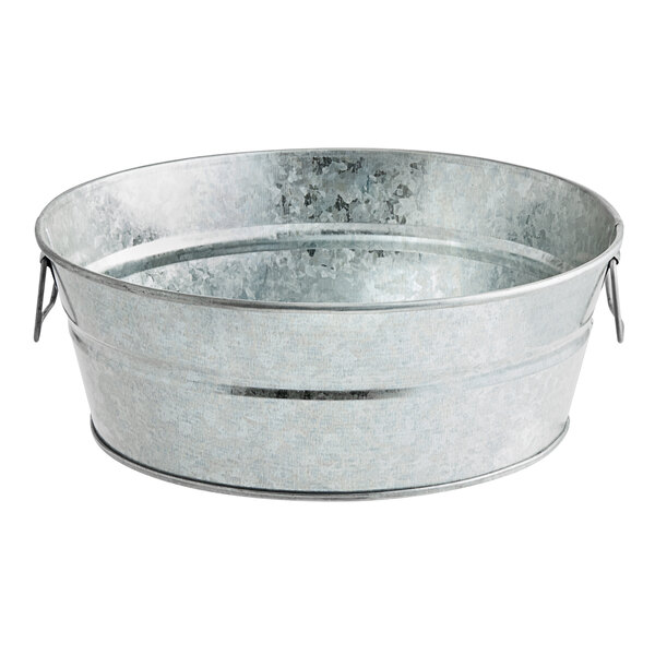 American Metalcraft MTUB93 9" x 3" Round Galvanized Metal Tub