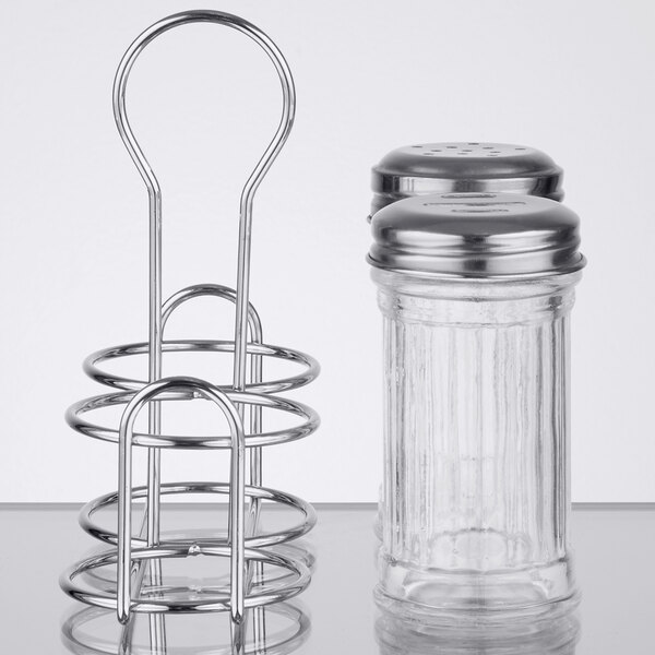 American Metalcraft MGLCS Mini Glass Shakers and Caddy