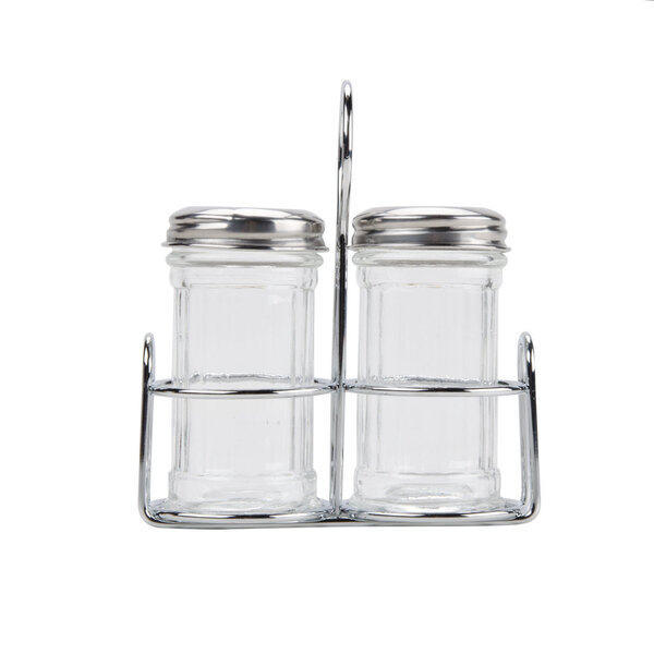 American Metalcraft MCADDY Stainless Steel 2-Compartment Condiment Caddy