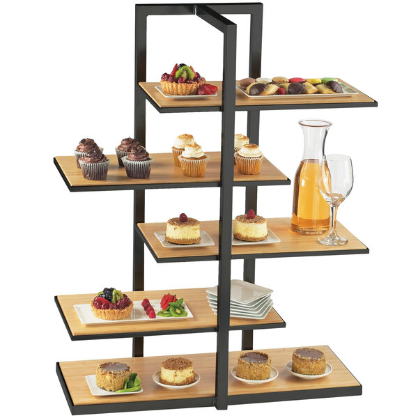 Cal-Mil 3303-60 Bamboo Black Multi-Level Shelf Display - 28 1/2" x 13 1 ...