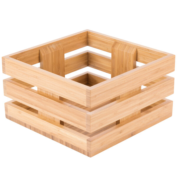 Cal-Mil 3332-7-60 Bamboo Square Crate Riser - 12" x 12" x 7"