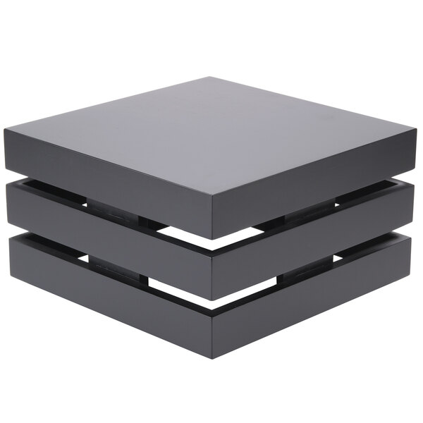 Cal-Mil 3332-7-96 Midnight Bamboo Black Square Crate Riser - 12" x 12" x 7"