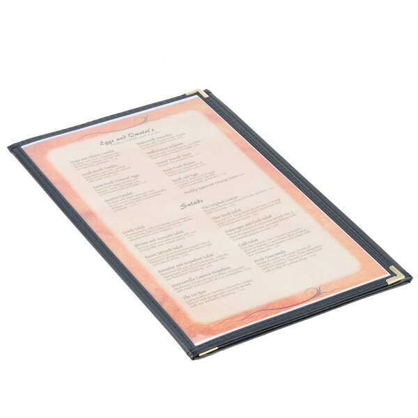 Menu Solutions SE330D-BLACK 8 1/2" x 14" Black Triple Panel Folding ...