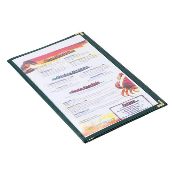 Menu Solutions SE330D-GREEN 8 1/2" x 14" Green Triple Panel Folding ...