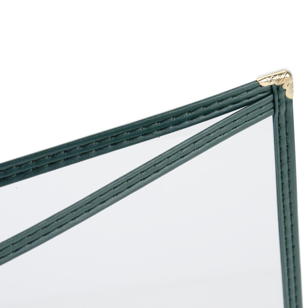 Menu Solutions SE300D-GREEN 8 1/2" x 14" Green Single Panel Menu Jacket ...