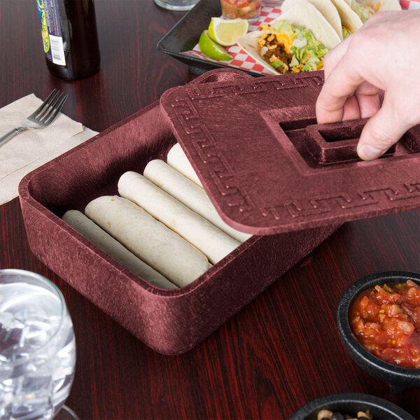 HS Inc. HS1025 Raspberry Large Multi-Purpose Container with Lid - 12/Case