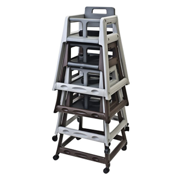 Koala Kare KB850-09W-KD Brown Ready to Assemble Stackable Plastic High ...