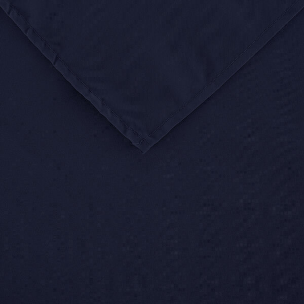 Intedge 64" x 64" Square Navy Blue 100% Polyester Hemmed Cloth Table Cover