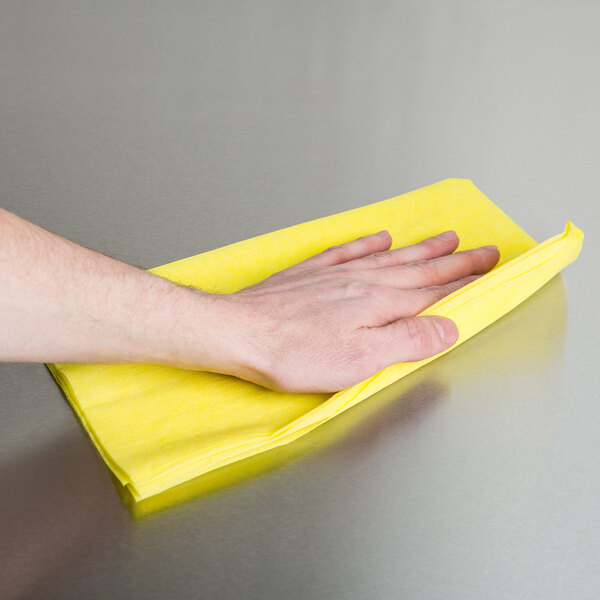 Chicopee 8673 24" x 24" Yellow Light-Duty Stretchable Dusting Cloth ...