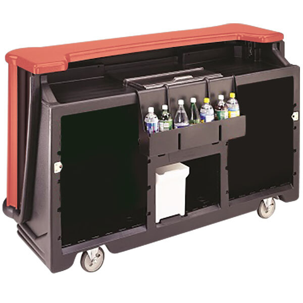 Cambro BAR730CP189 Mahogany Brown Cambar® 73" Portable Bar with 7 ...