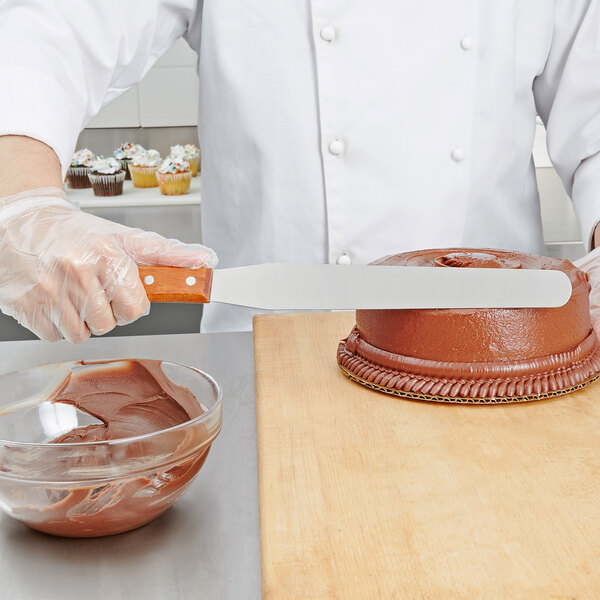 Thunder Group 10" Blade Straight Baking / Icing Spatula with Wood Handle