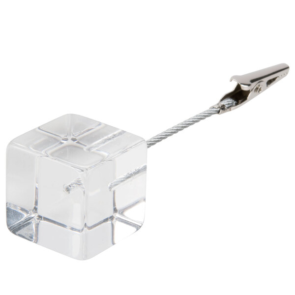 American Metalcraft ACH1 4" Acrylic Square Alligator Clip Card Holder