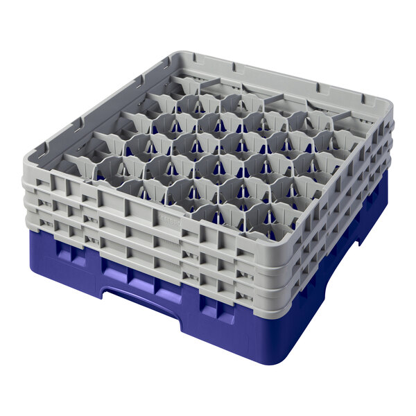 Cambro 30S638186 Camrack Navy Blue Customizable 30 Compartment 6 7/8 ...