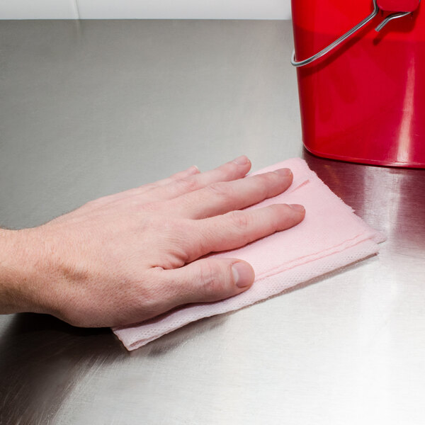 Chicopee Pink Sanitizing Foodservice Towel - 72/Case, 13" x 20"