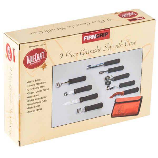 Tablecraft E5600-9 FirmGrip 9 Piece Garnishing Kit