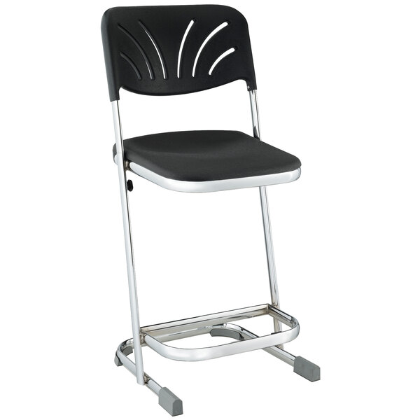 National Public Seating 6622B Elephant Z-Stool with Backrest - 22" High